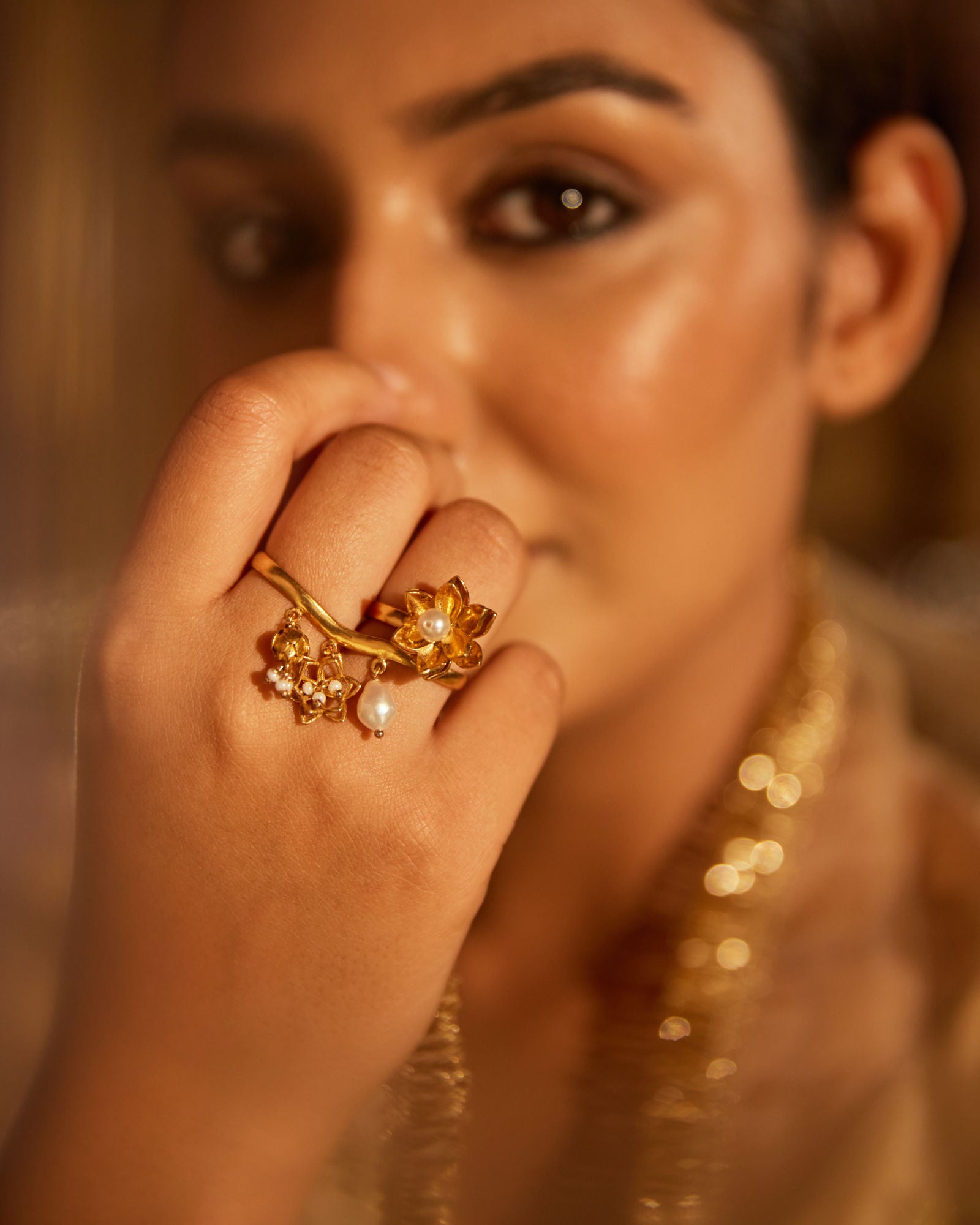 Kamal Kali Two Finger Ring