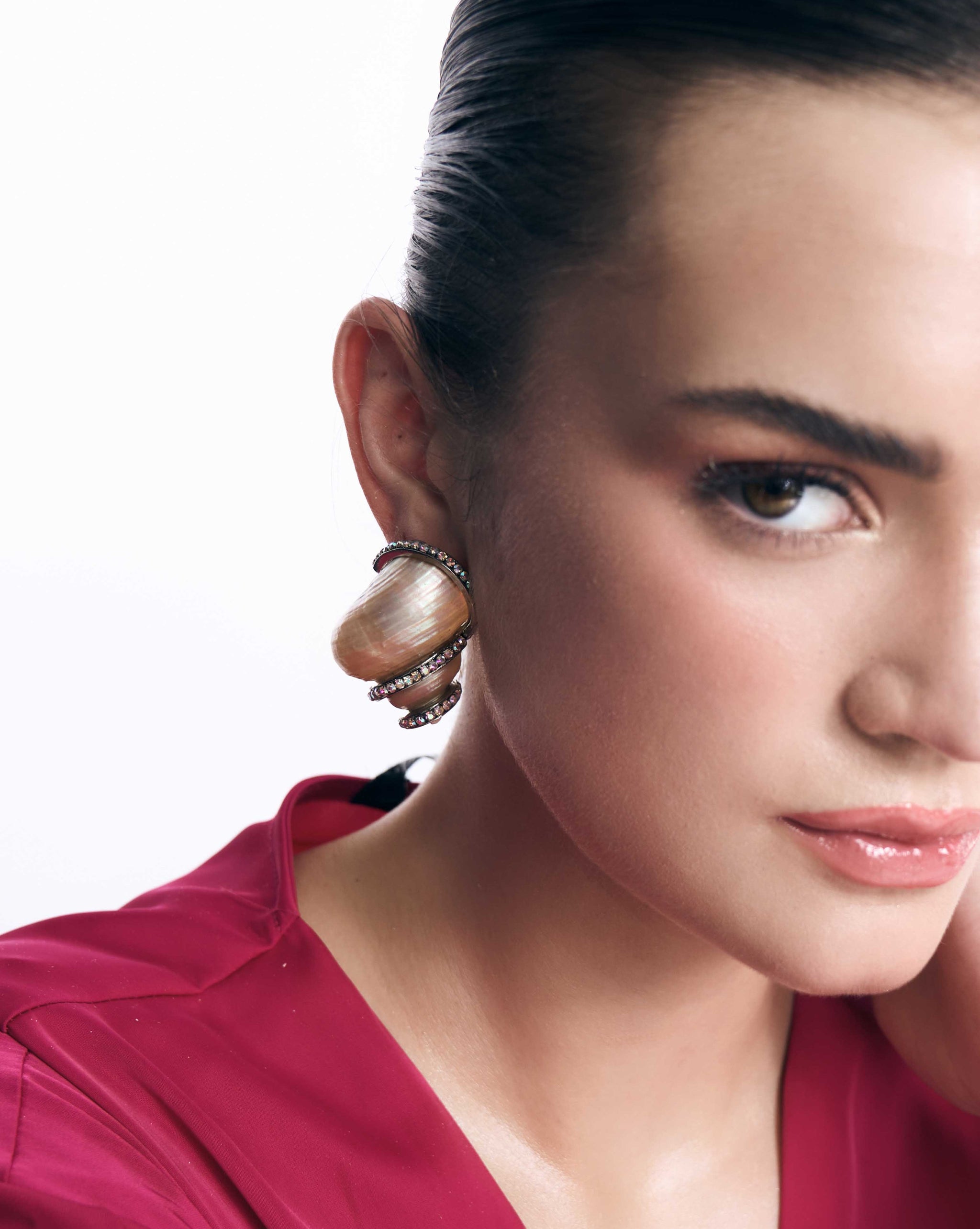 Nova Shell Studs in Silver