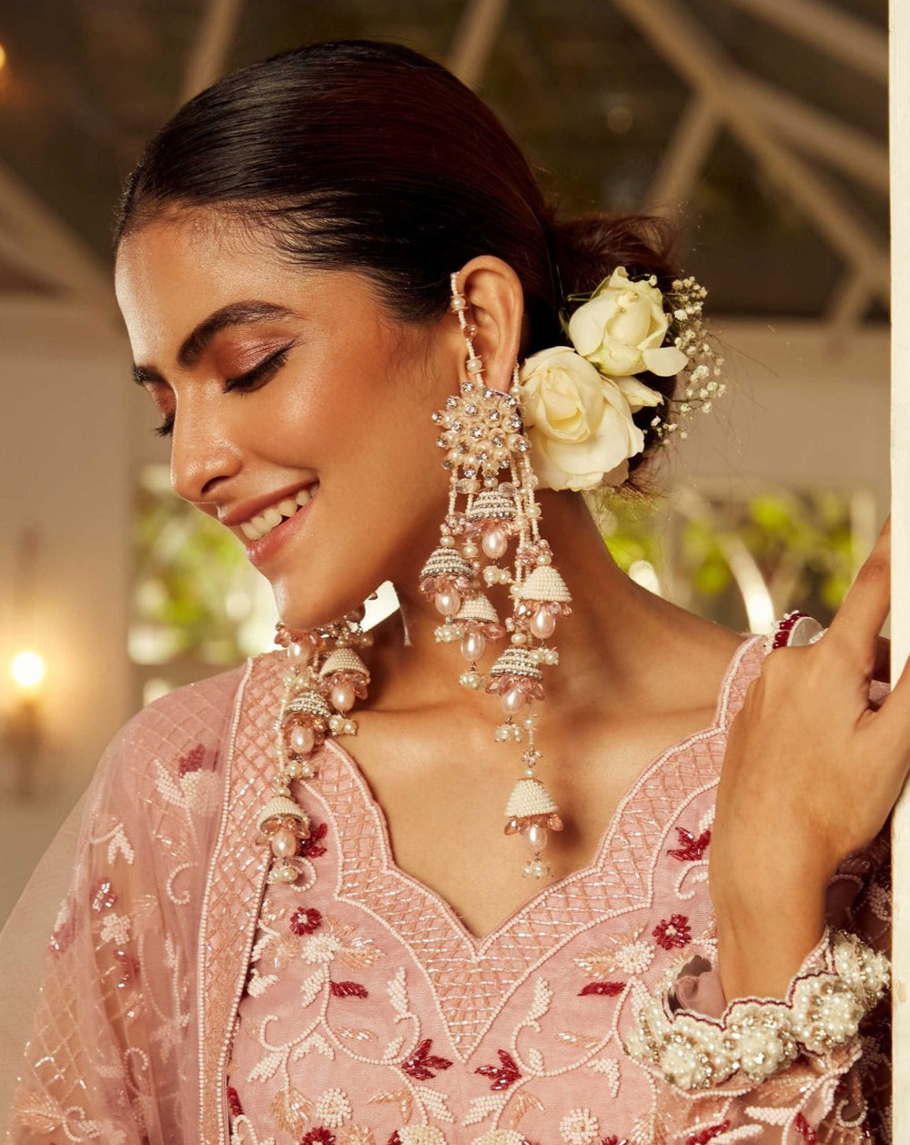 Conoidal Rose Kashmiri Jhumkas